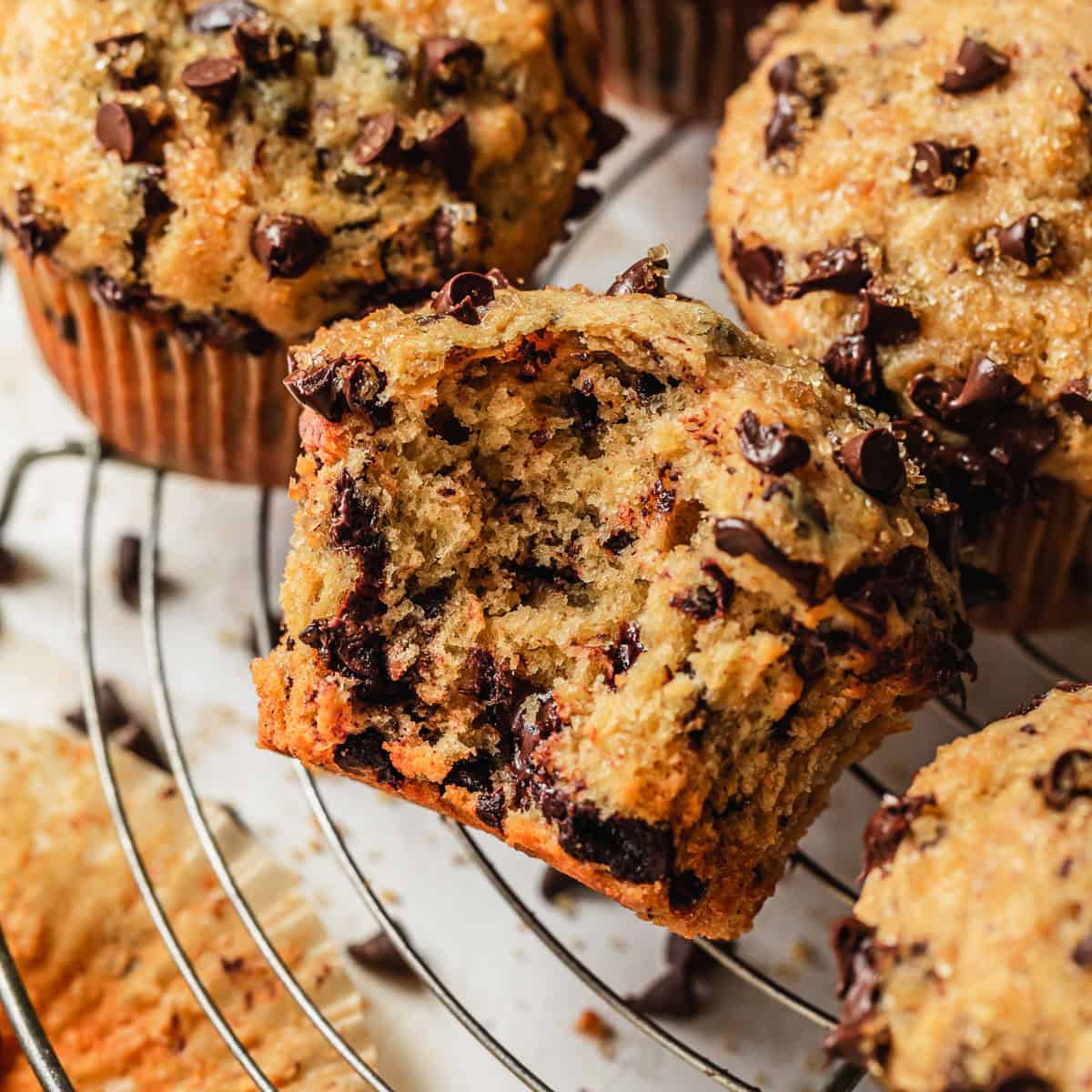 Easy Small Batch Chocolate Chip Banana Muffins | Midnight Bake Club