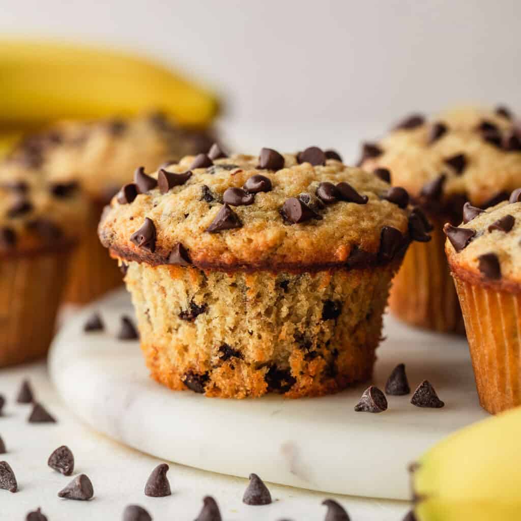 Easy Small Batch Chocolate Chip Banana Muffins | Midnight Bake Club