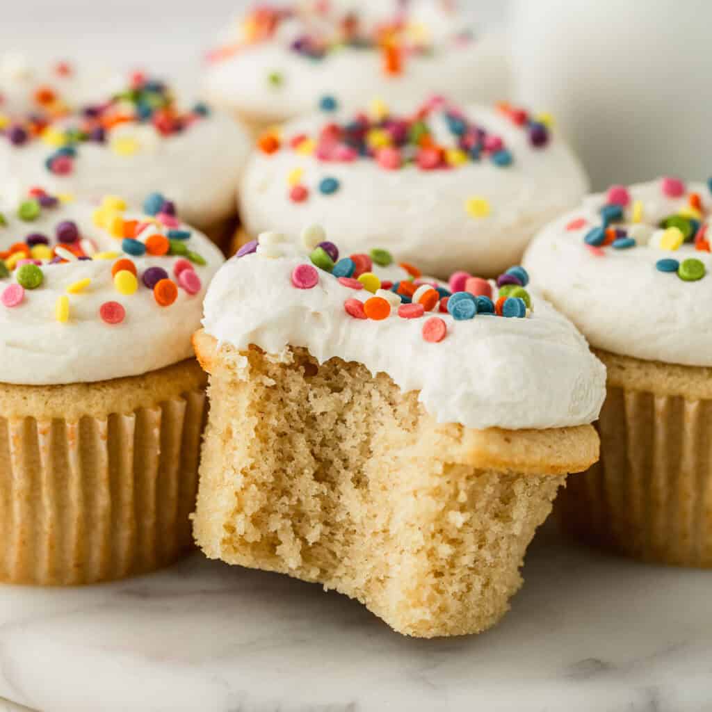 Super Fluffy Small Batch Vanilla Cupcakes | Midnight Bake Club