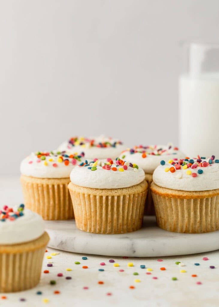 Super Fluffy Small Batch Vanilla Cupcakes | Midnight Bake Club